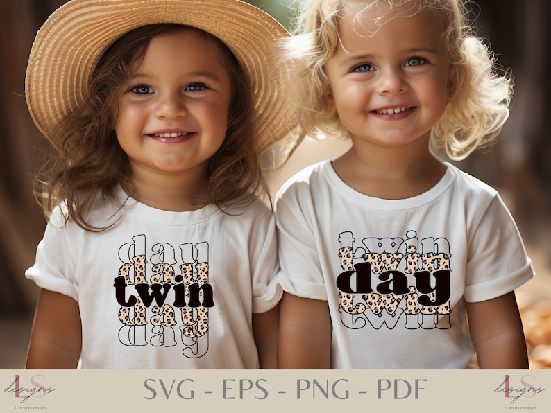 Retro Stacked Twin Day SVG, Twin Day Shirt SVG File, Twinning, School ...