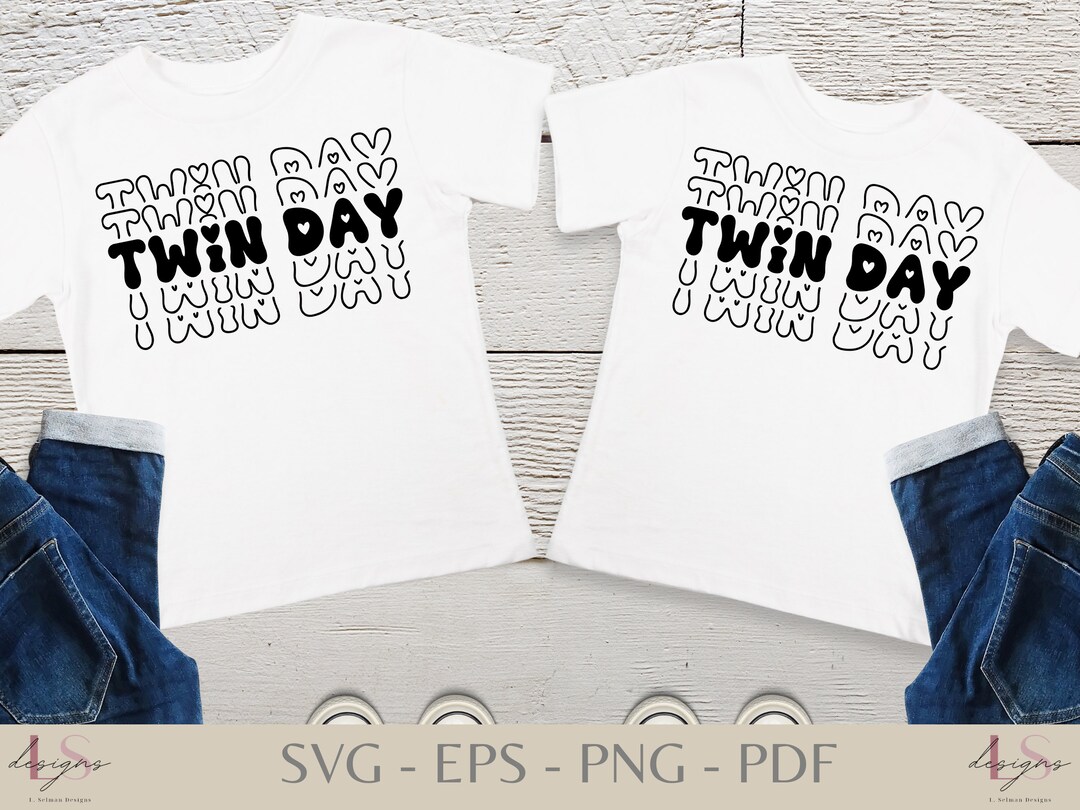 Twin Day SVG Design, Twin Day Shirts SVG File, Twinning, School Twin ...
