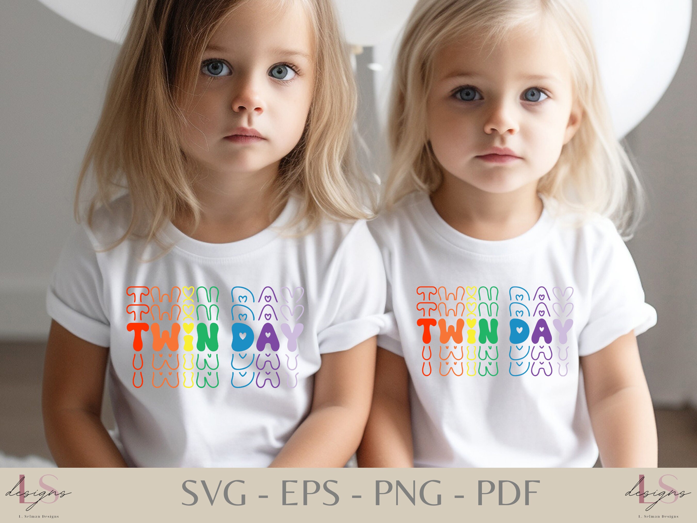 Twin Day SVG Design, Twin Day Shirts SVG File, Twinning, School Twin ...
