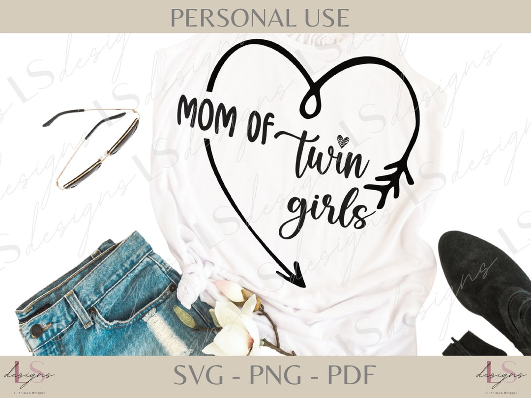 Mom of Twin Girls SVG Digital L Twin Mama Design L DIY Twin - Etsy