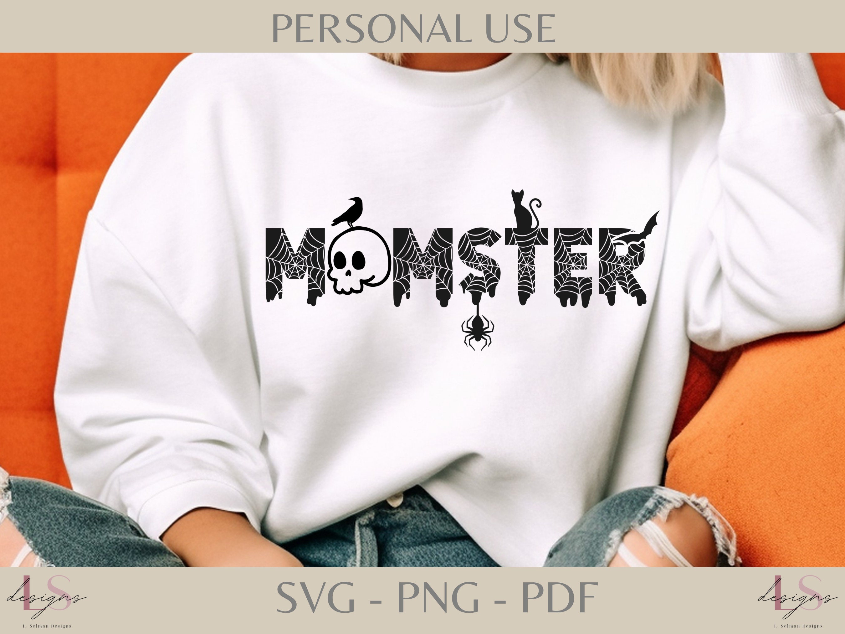 Momster SVG File, Funny Mom Halloween PNG, DIY Momster Shirt, Momster ...