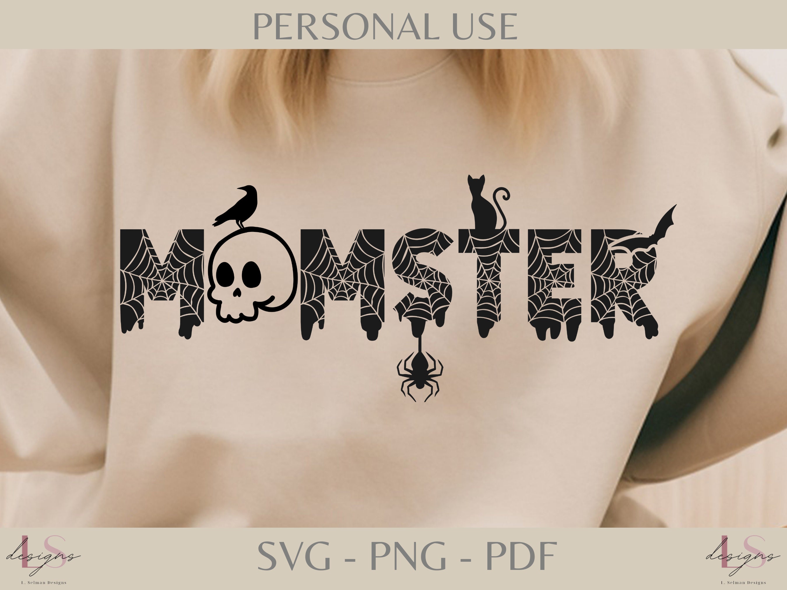 Momster SVG File, Funny Mom Halloween PNG, DIY Momster Shirt, Momster ...