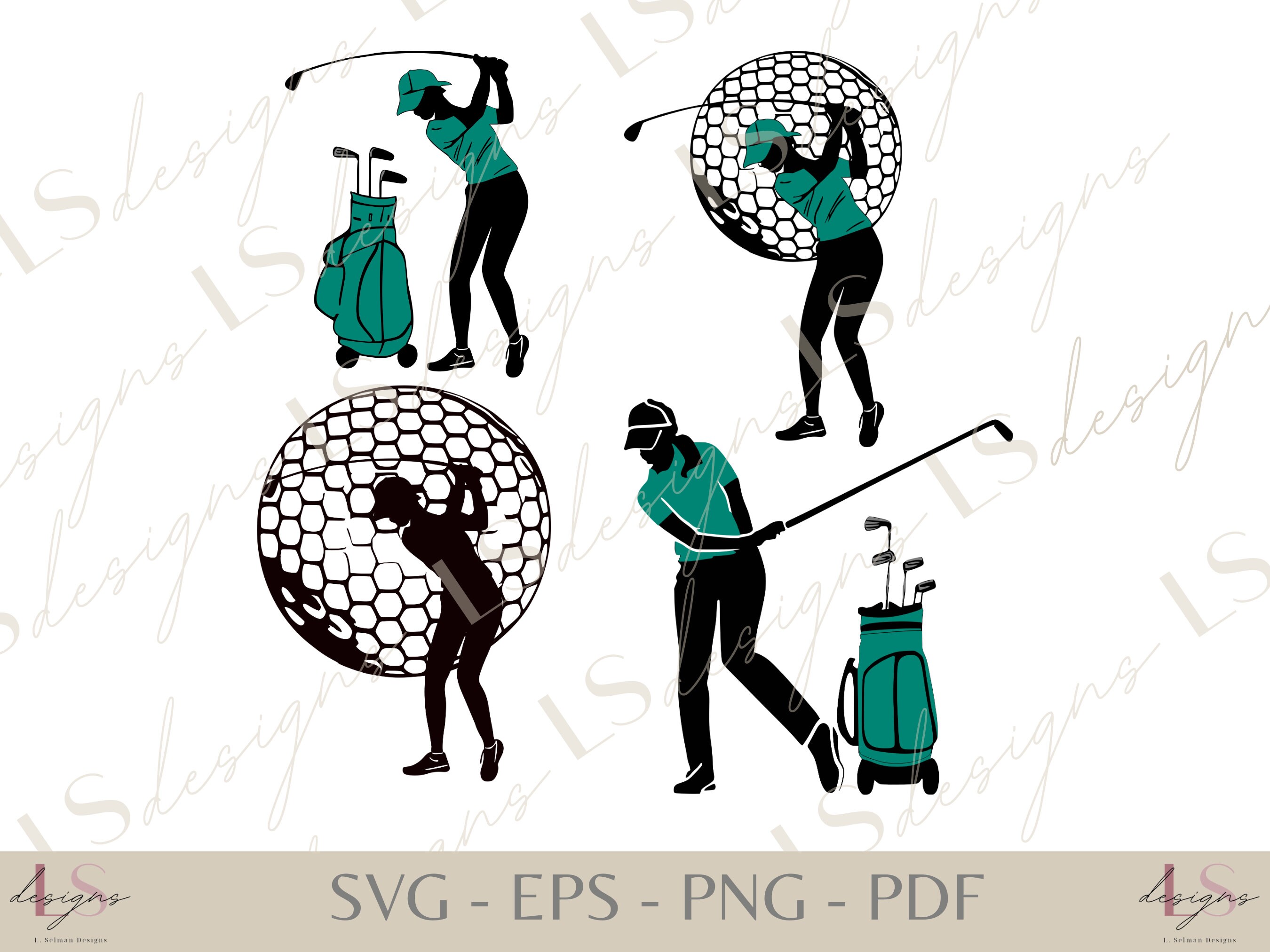 Golf SVG Bundle, Golf Club PNG, Golf SVG Files, Woman Golfing Digital ...