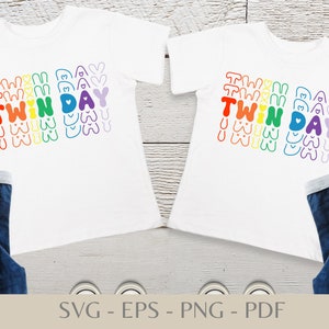 Twin Day SVG Design, Twin Day Shirts SVG File, Twinning, School Twin ...