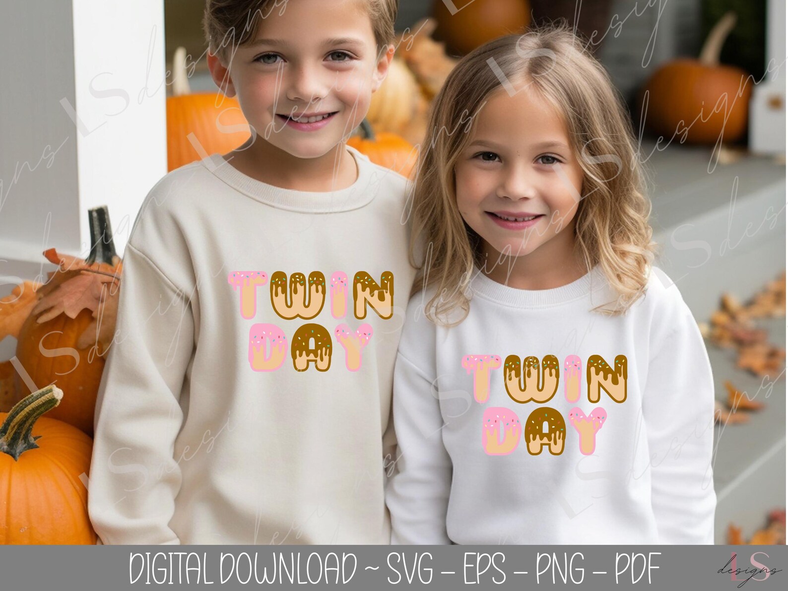 Twin Day SVG: Matching School Spirit Week Shirt Designs (digital ...
