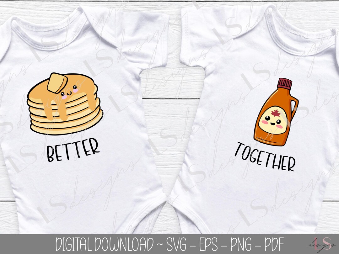Twin Baby Kid SVG | Pancakes and Syrup Matching Shirt Designs | Cricut ...