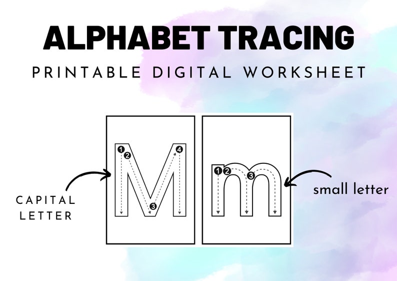 Aa to Zz Alphabet Letters Tracing Worksheet Capital Small - Etsy
