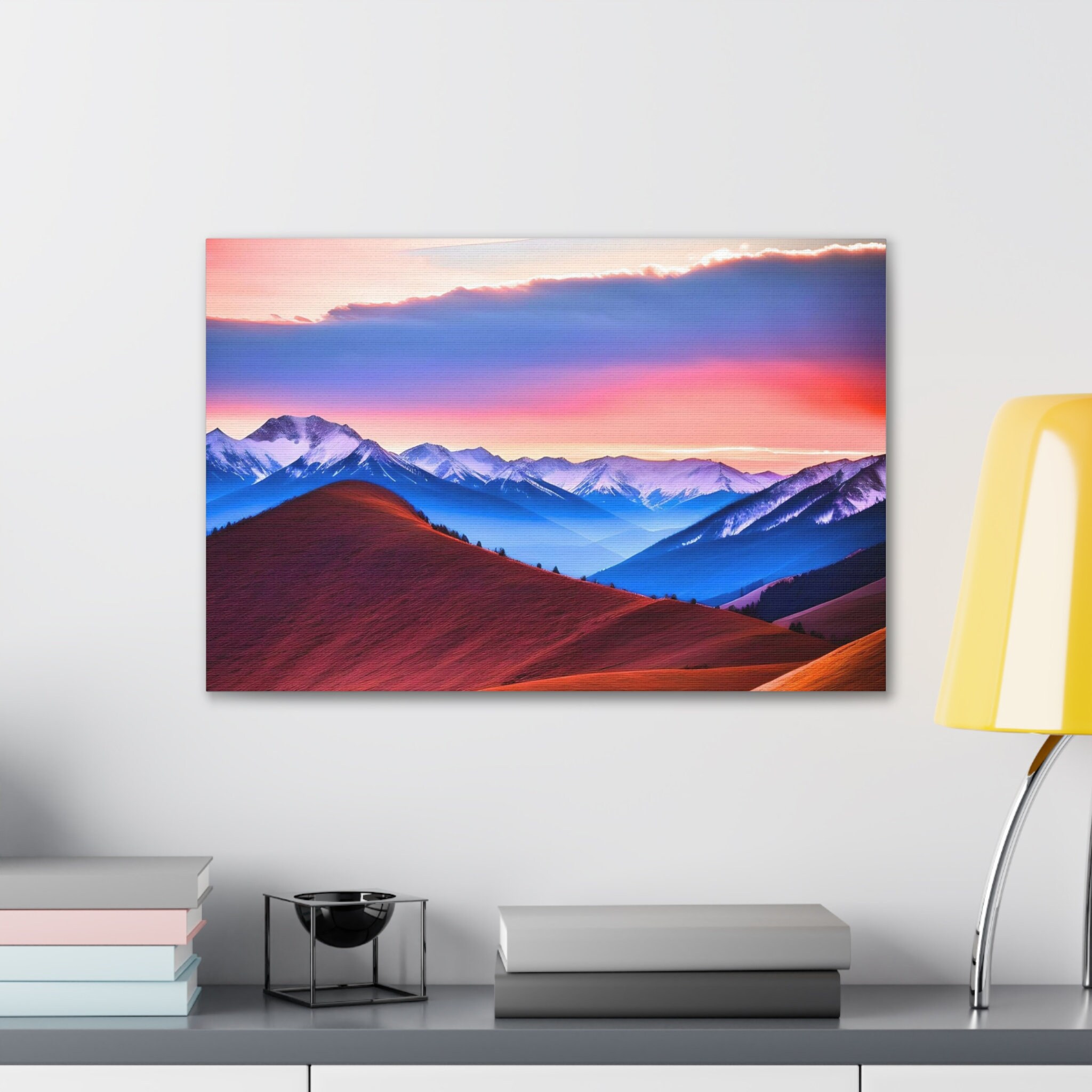 Breathtaking Mountain Sunset Canvas - Etsy
