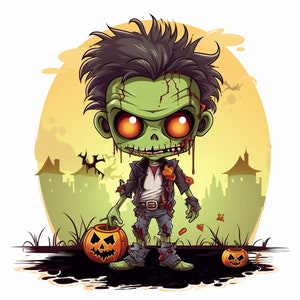 Halloween Clipart, Monster Clipart, Halloween Vector Graphics ...