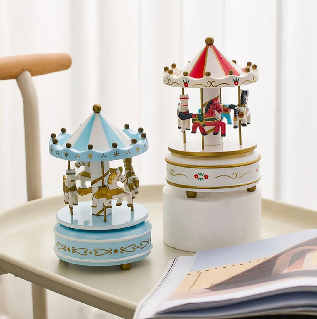 Merry-go-round Music Box, Miniature Carousel Home Decor, Creative ...