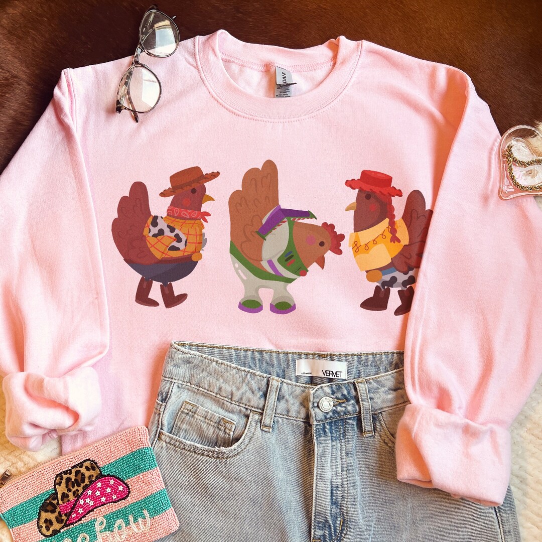 Chicken Buzz, Woody and Jessie Crewneck - Handmade Sweatshirt ...