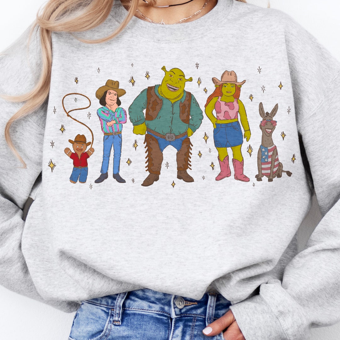 Cowboy Shrek Sweatshirt - Handmade Universal Studios Hoodie | Western ...