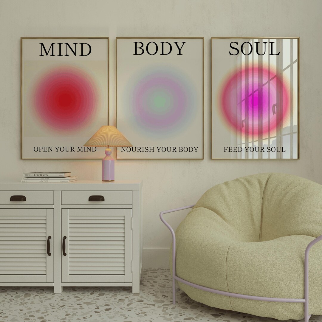 Spiritual Poster Set Spiritual Aura Wall Art Prints 3 Pieces Trendy ...