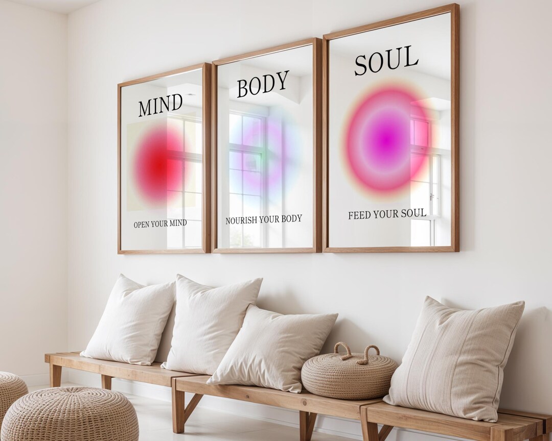 Spiritual Poster Set Spiritual Aura Wall Art Prints 3 Pieces Trendy ...