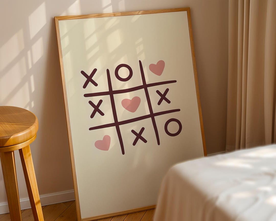 Tic Tac Toe Heart Printable | Cute XOXO Wall Art | Valentine’s Day ...