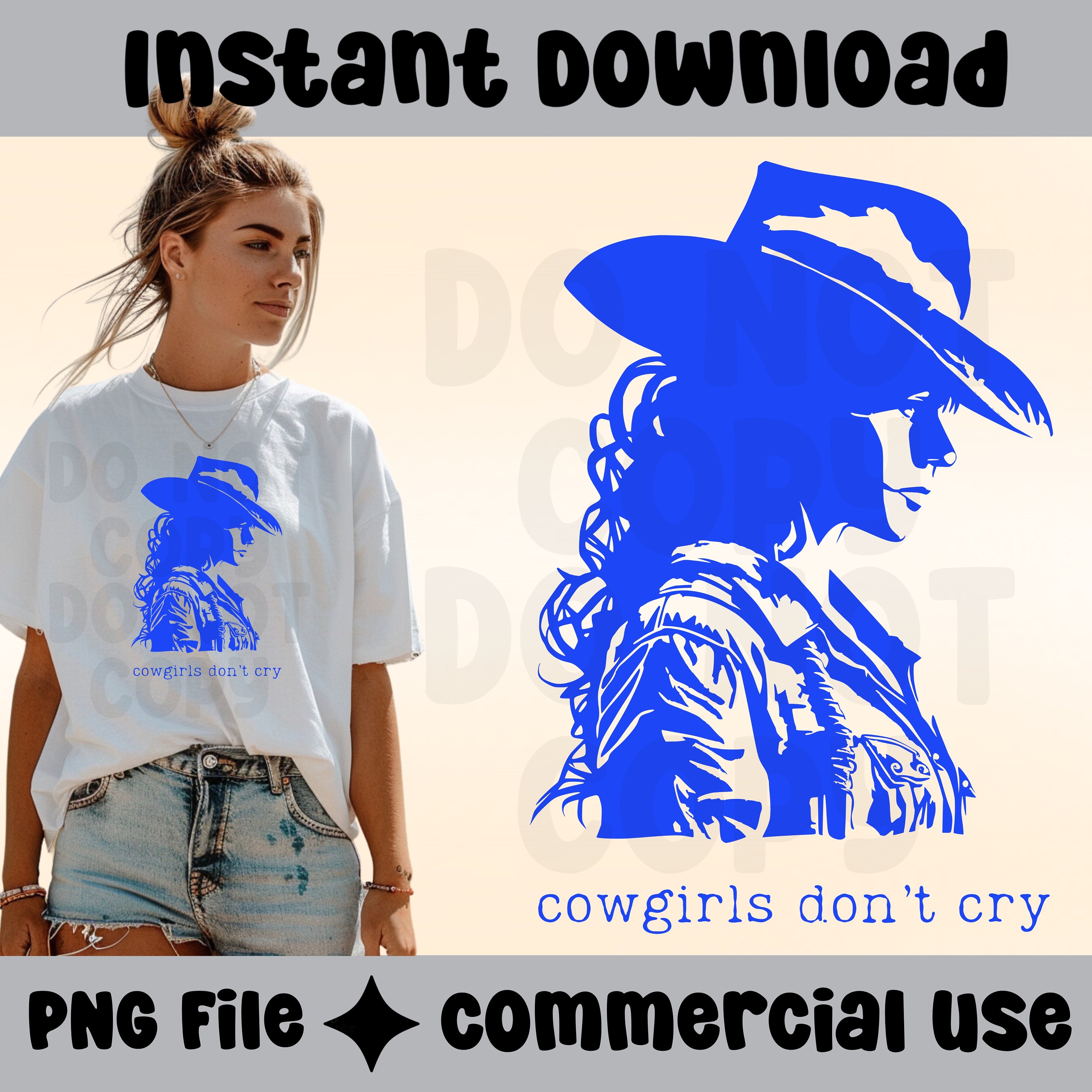 Cowgirls Don't Cry, Cowgirls Don't Cry Png, Cowgirl Png, Blue Cowgirl, Western Png, Mama Western ...