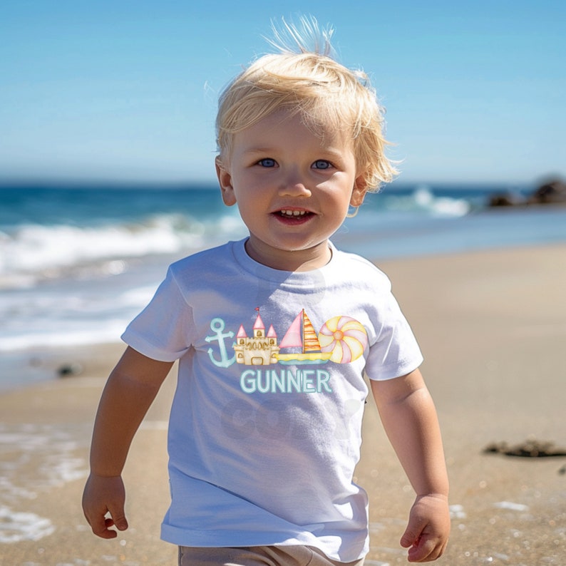 Personalized Beach Png, Beach Png, Boy Png, Custom Name Png, Anchor Png ...