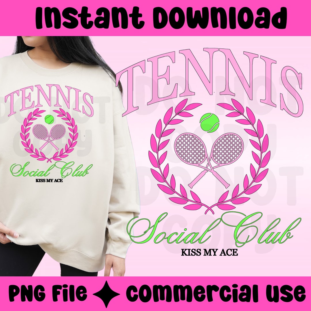 Preppy Tennis PNG Tennis Racket PNG Pink Tennis Floral Bow Png Tennis ...