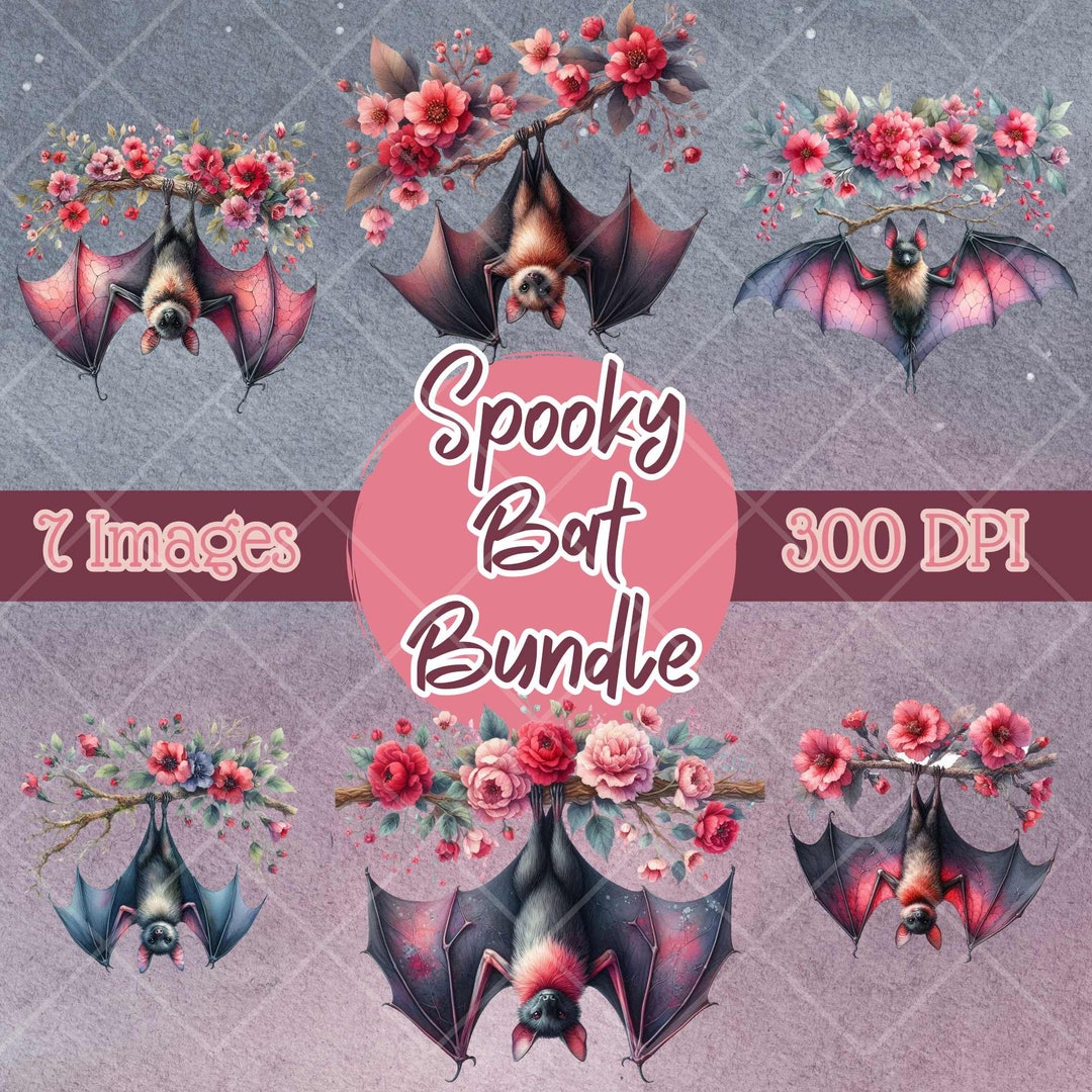 Bat Clipart Cute Bat PNG Spooky Clipart Scary Gothic Decor Clipart ...