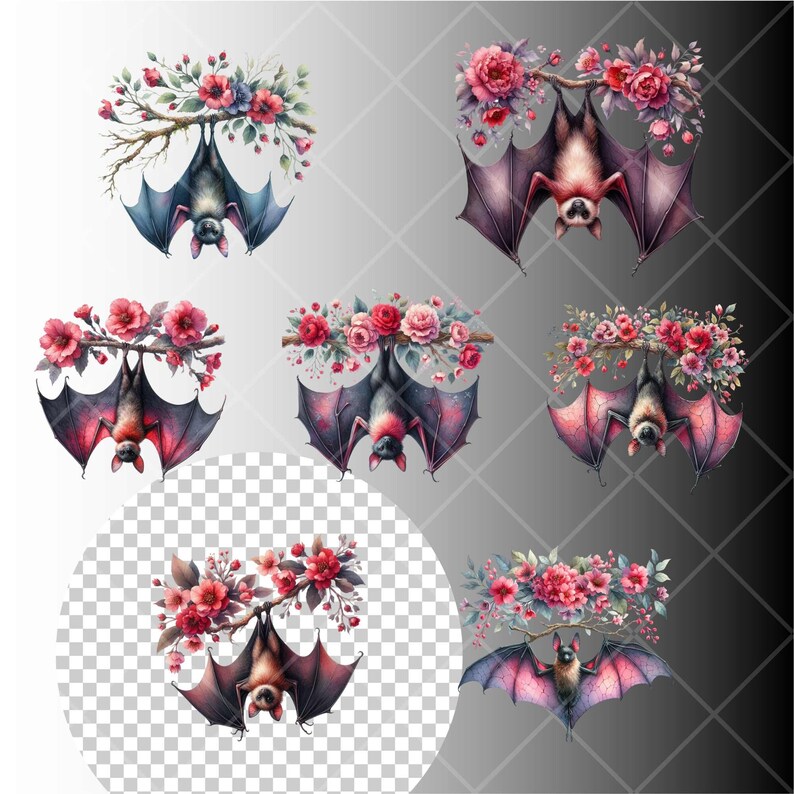 Bat Clipart Cute Bat PNG Spooky Clipart Scary Gothic Decor Clipart ...