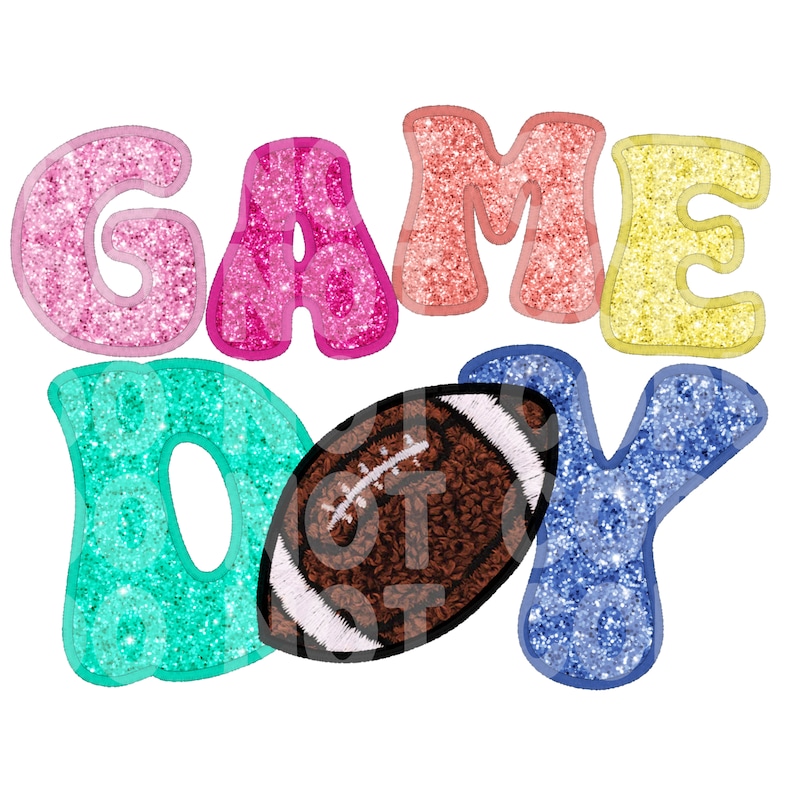 Game Day Svg Faux Sequin Png Faux Embroidered Sparkle Glitter - Etsy