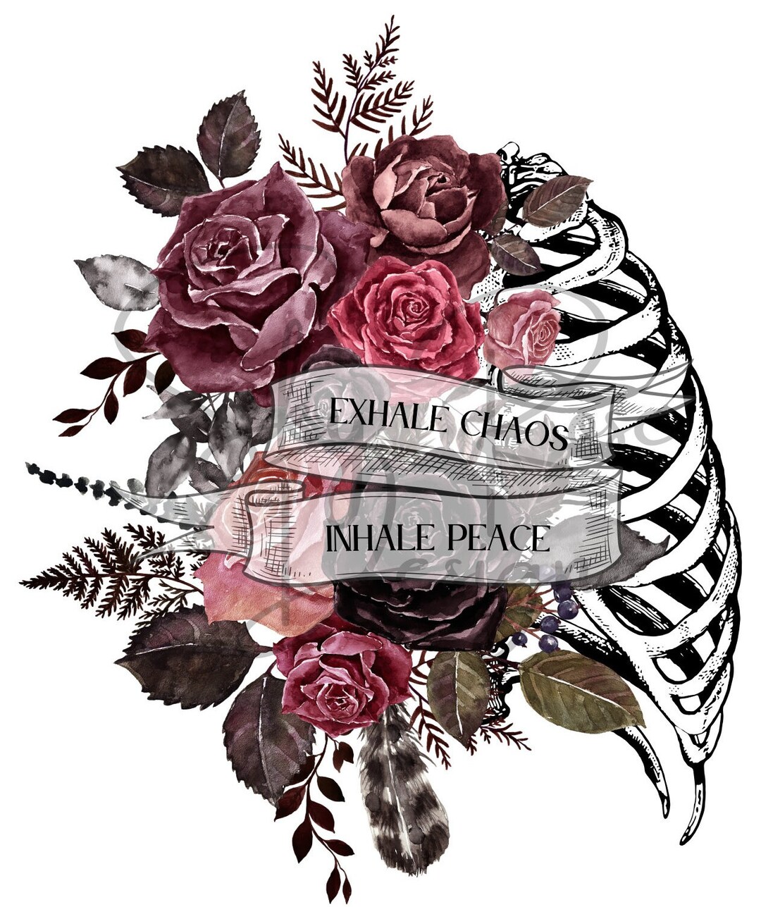 Exhale Chaos Inhale Peace (PNG Only) - Etsy