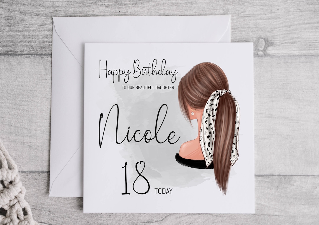 18TH BIRTHDAY CARD Girls Birthday Card Special Age Personalised Card Granddaughter Daughter ...