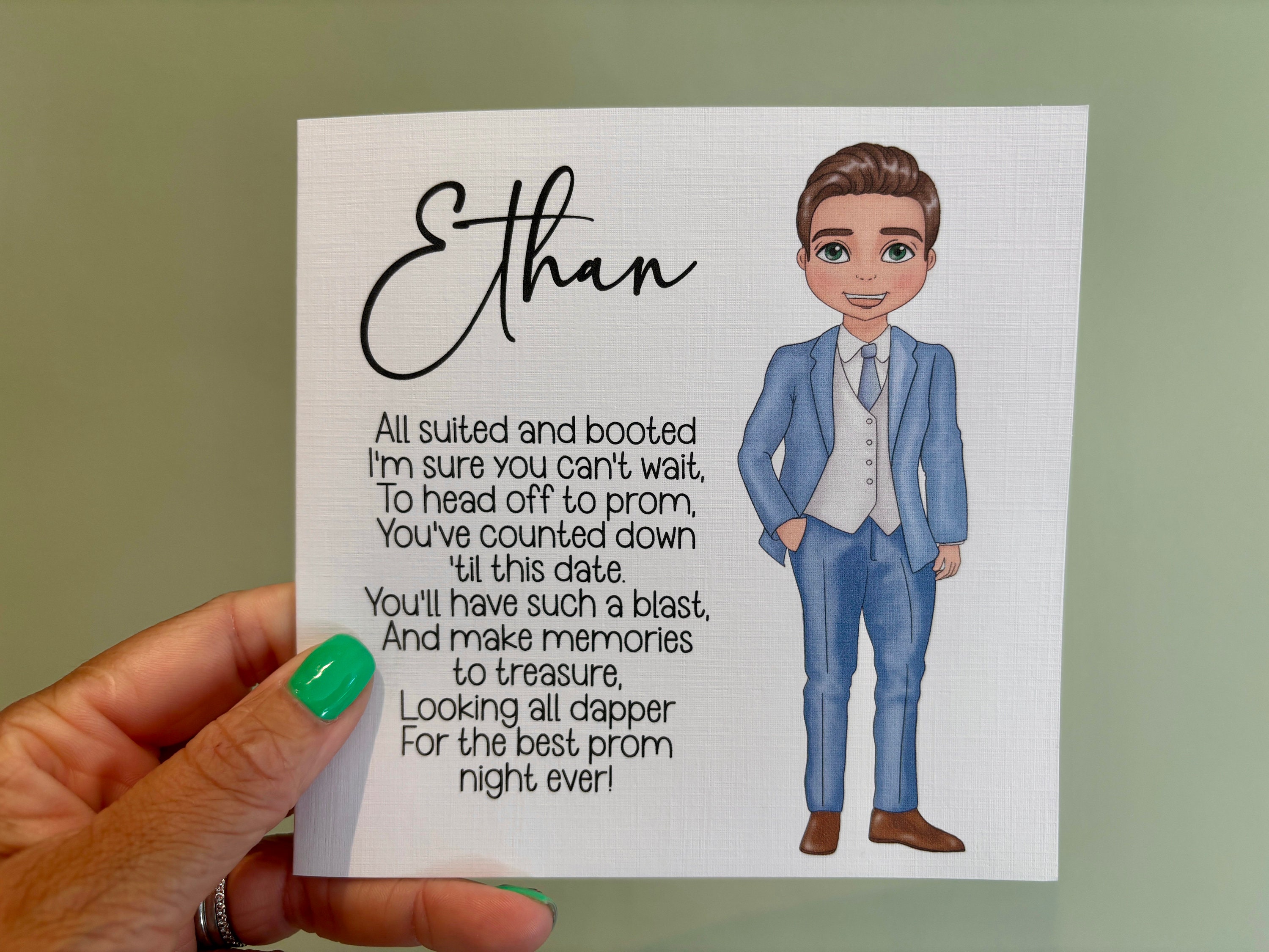 BOY PROM CARD, Son Prom Card, Prom Keepsake, Leavers Card, Prom 2024 ...