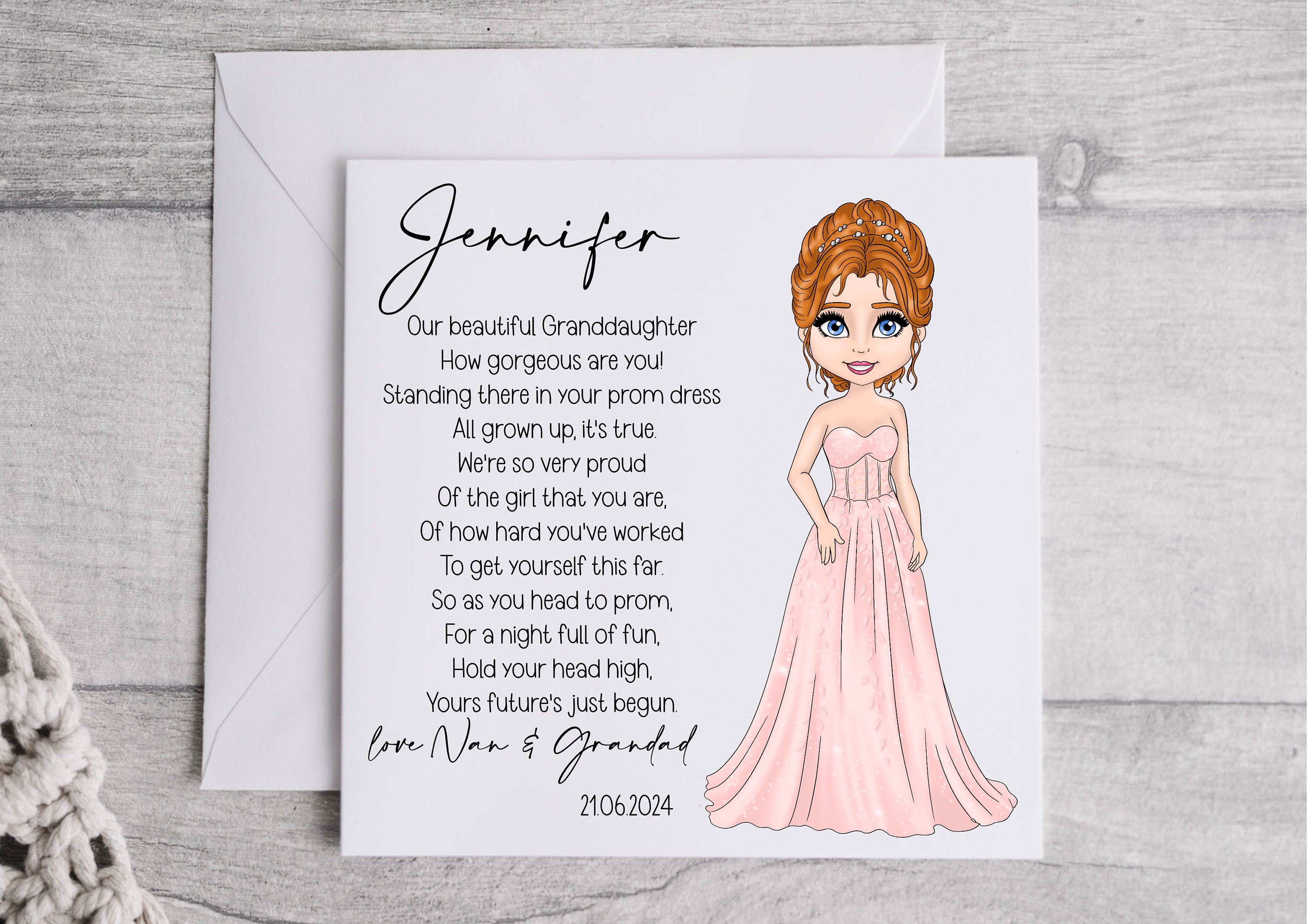 GIRL PROM CARD, Daughter Prom Card, Prom Keepsake, Leavers Card, Prom ...