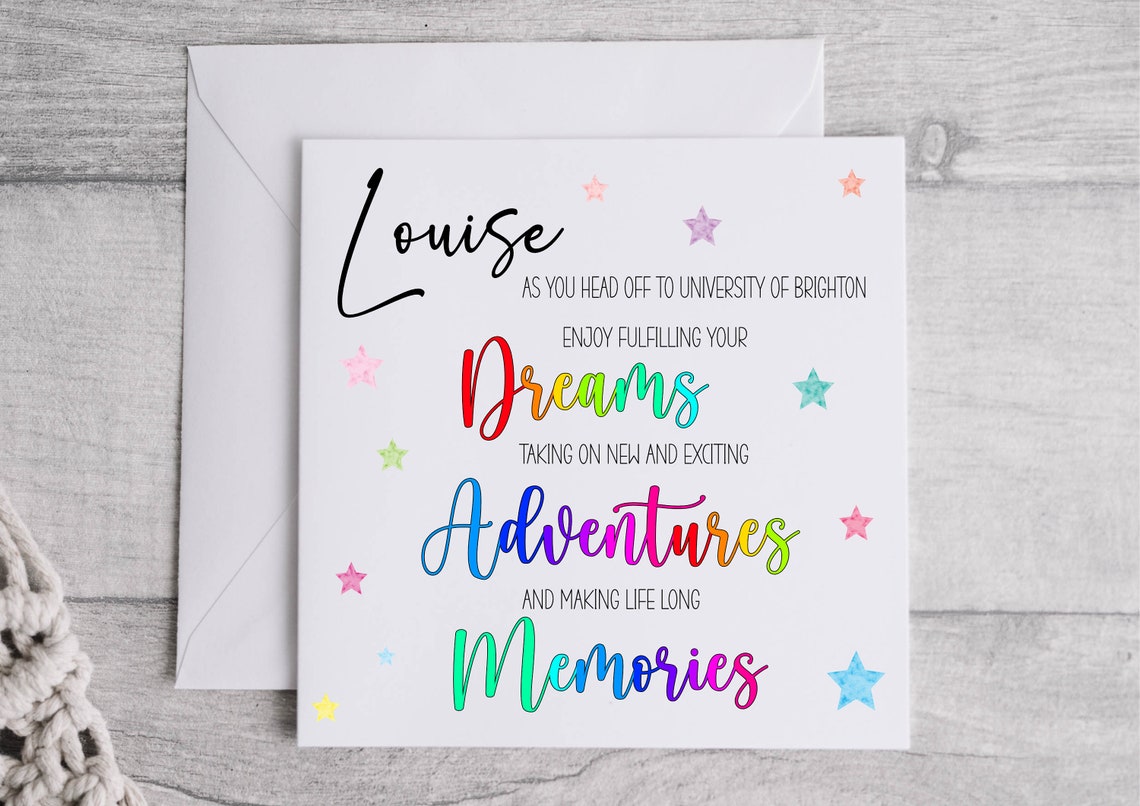 GOOD LUCK UNI Card, University Card, College Card, Good Luck at College ...