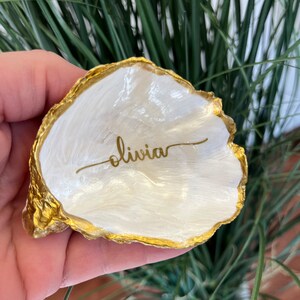 Personalized Oyster Jewelry Dish, Custom Wedding Gift, Trinket Dish ...