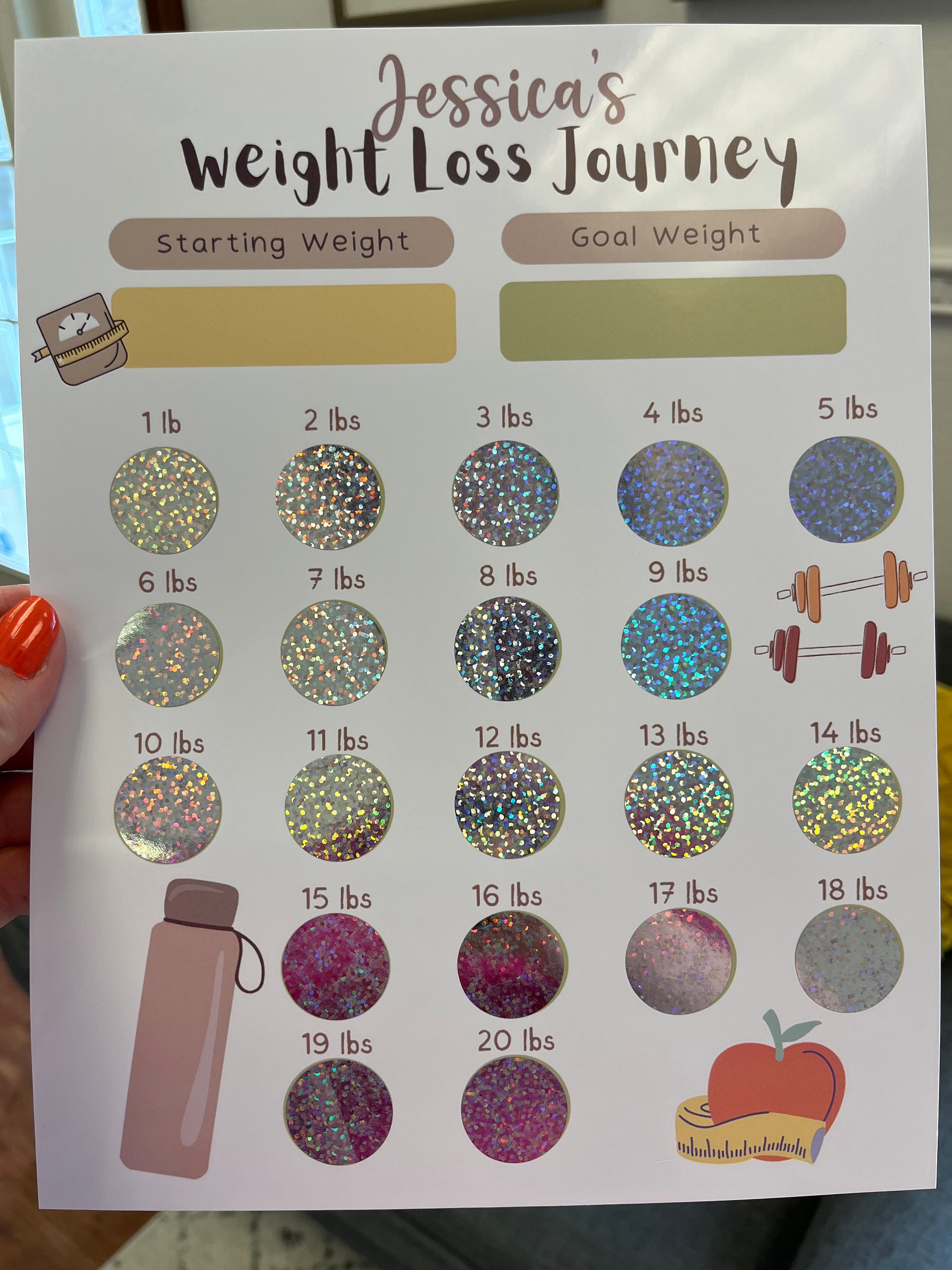 Scratch off Weight Loss Chart, Weight Loss Journey Poster, Motivational ...