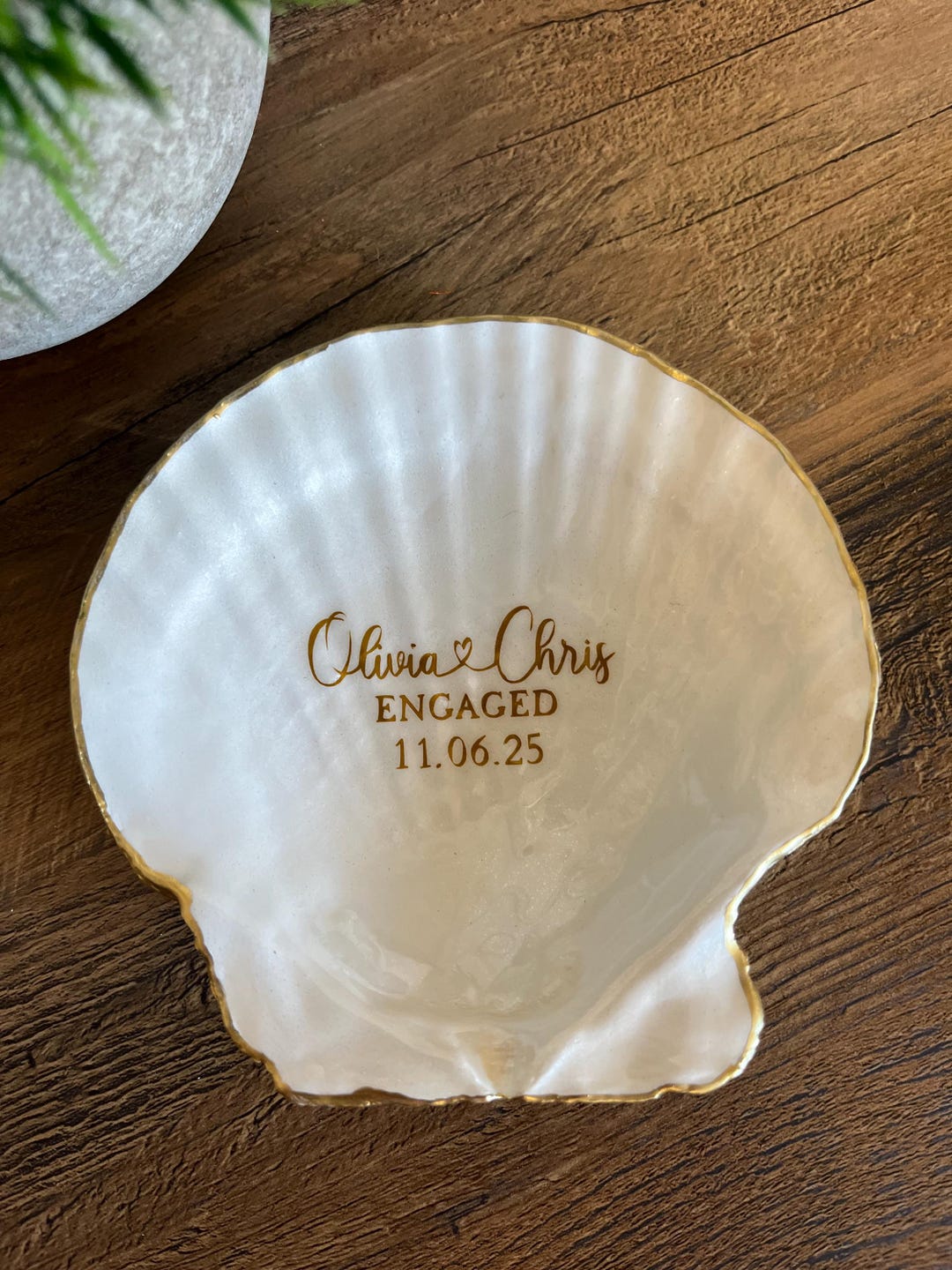 Personalized Shell Jewelry Dish, Custom Wedding Gift, Trinket Dish ...