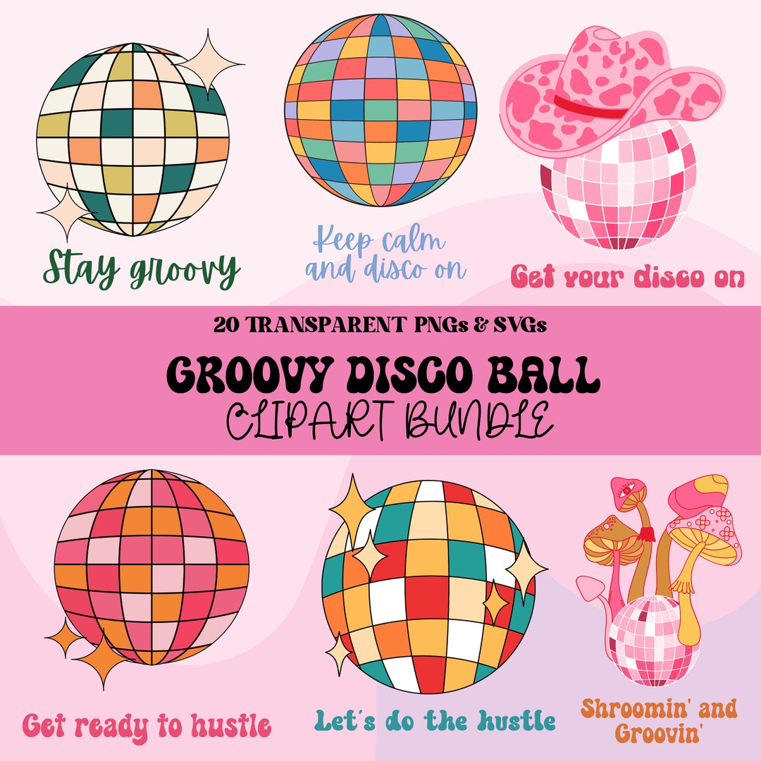 Groovy Disco Ball SVG, Disco Ball Clipart, Digital Download, Disco ...