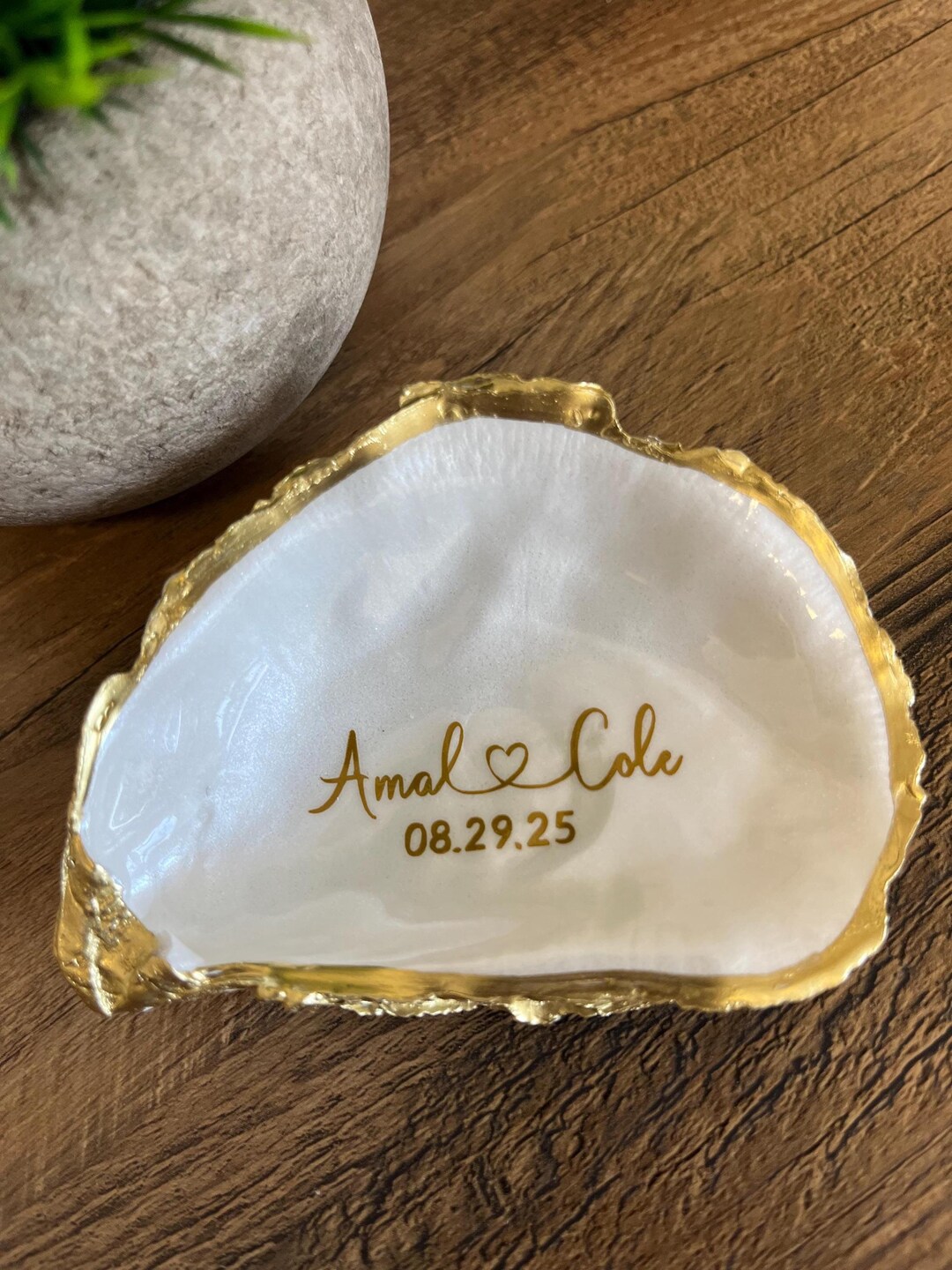 Personalized Oyster Jewelry Dish, Custom Wedding Gift, Trinket Dish ...