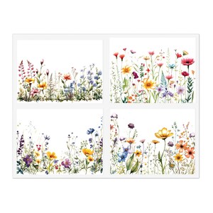 Wildflower Sticker Sheet, 4 Stickers, Floral Stickers - Etsy
