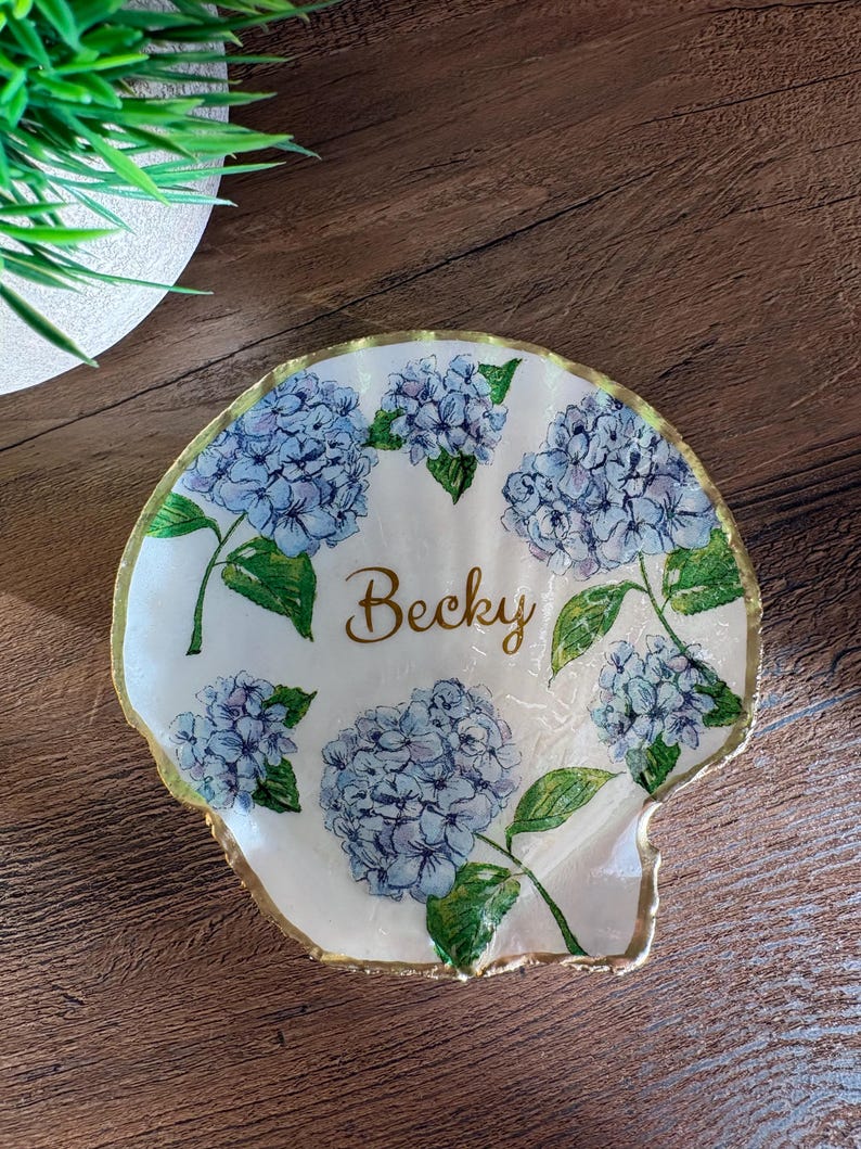 Personalized Scallop Shell Jewelry Dish, Custom Wedding Gift, Trinket ...