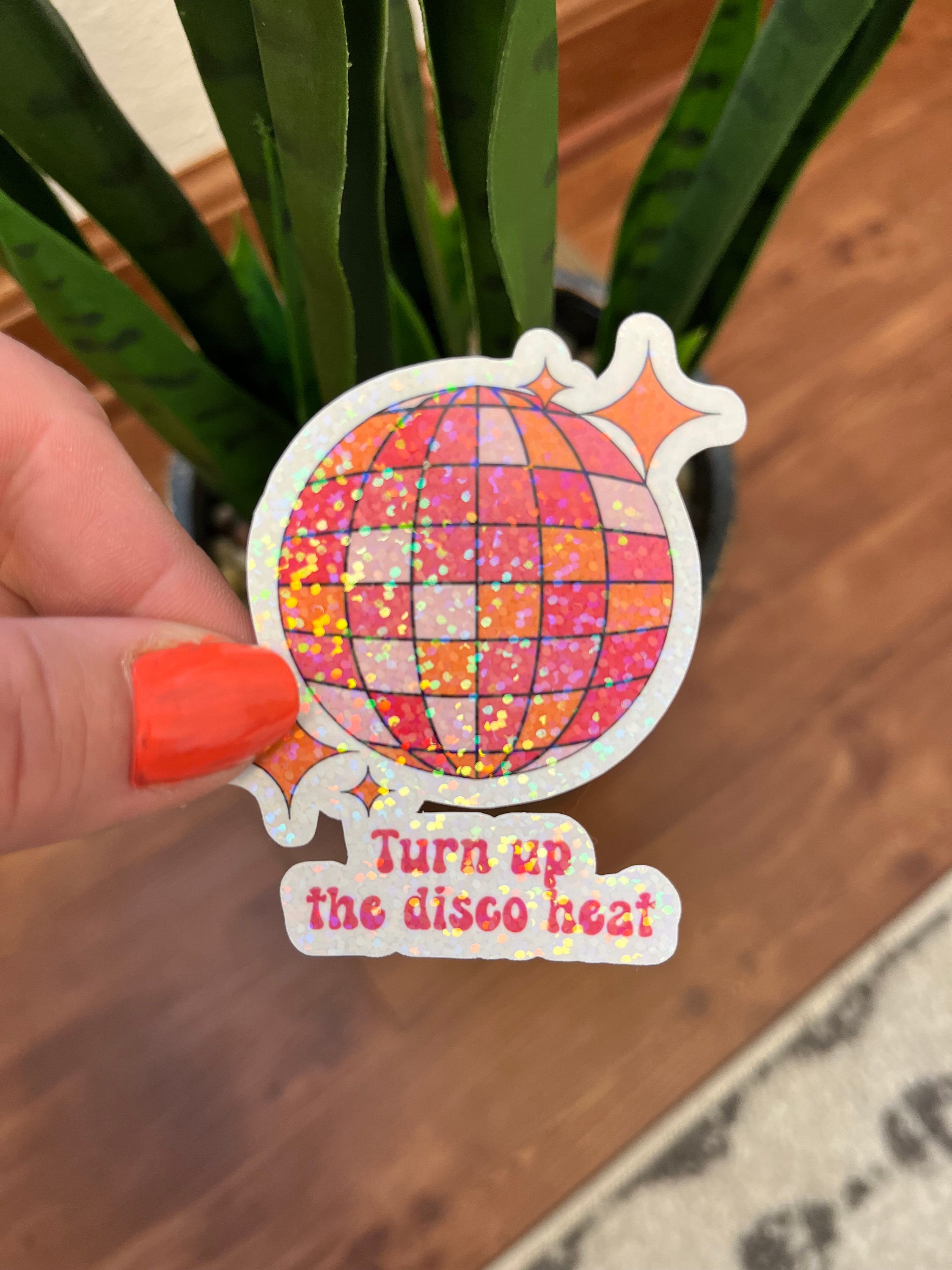 Holographic Disco Ball Stickers, Set of 4, Waterproof Vinyl Stickers ...