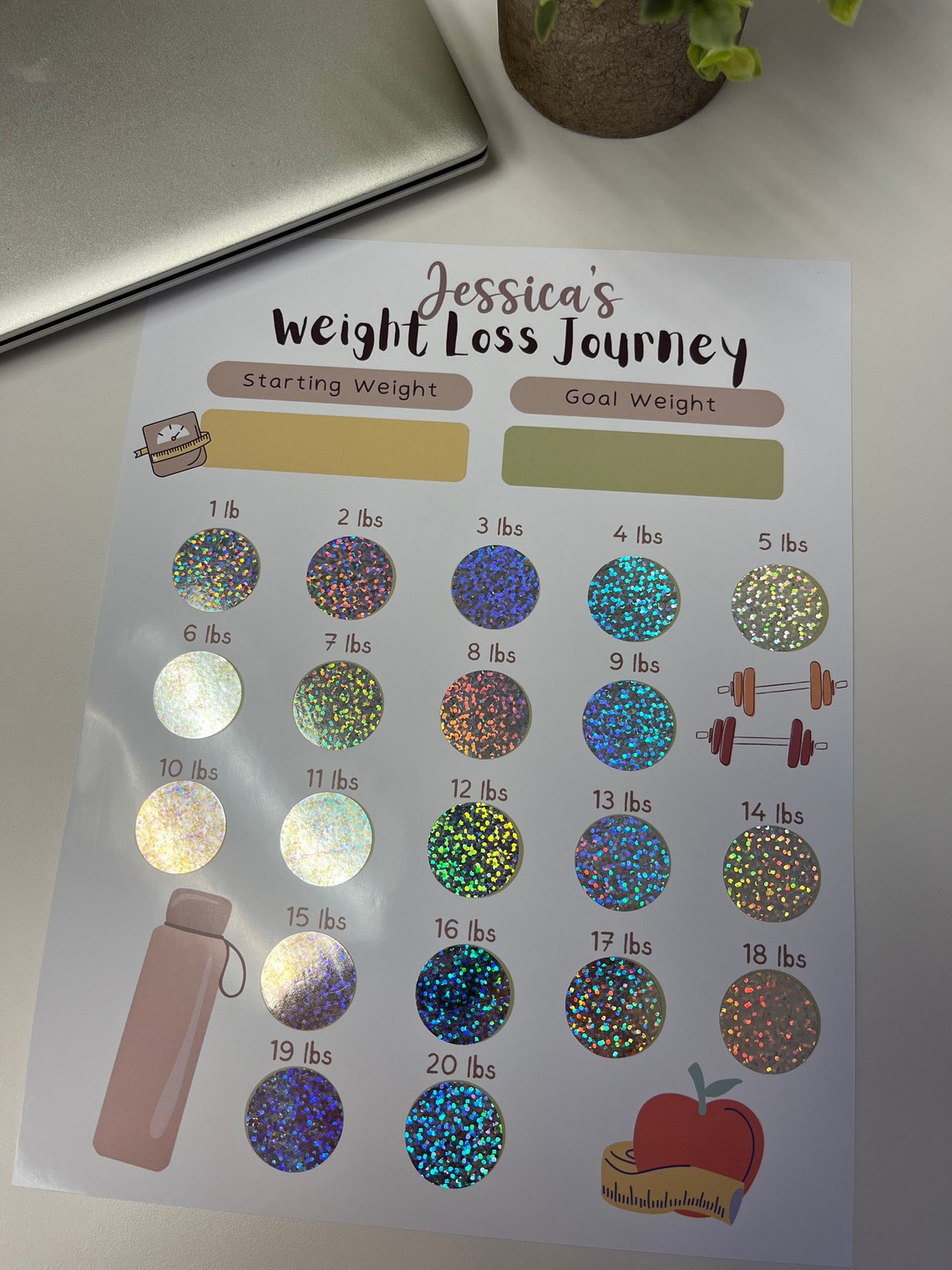 Scratch off Weight Loss Chart, Weight Loss Journey Poster, Motivational ...