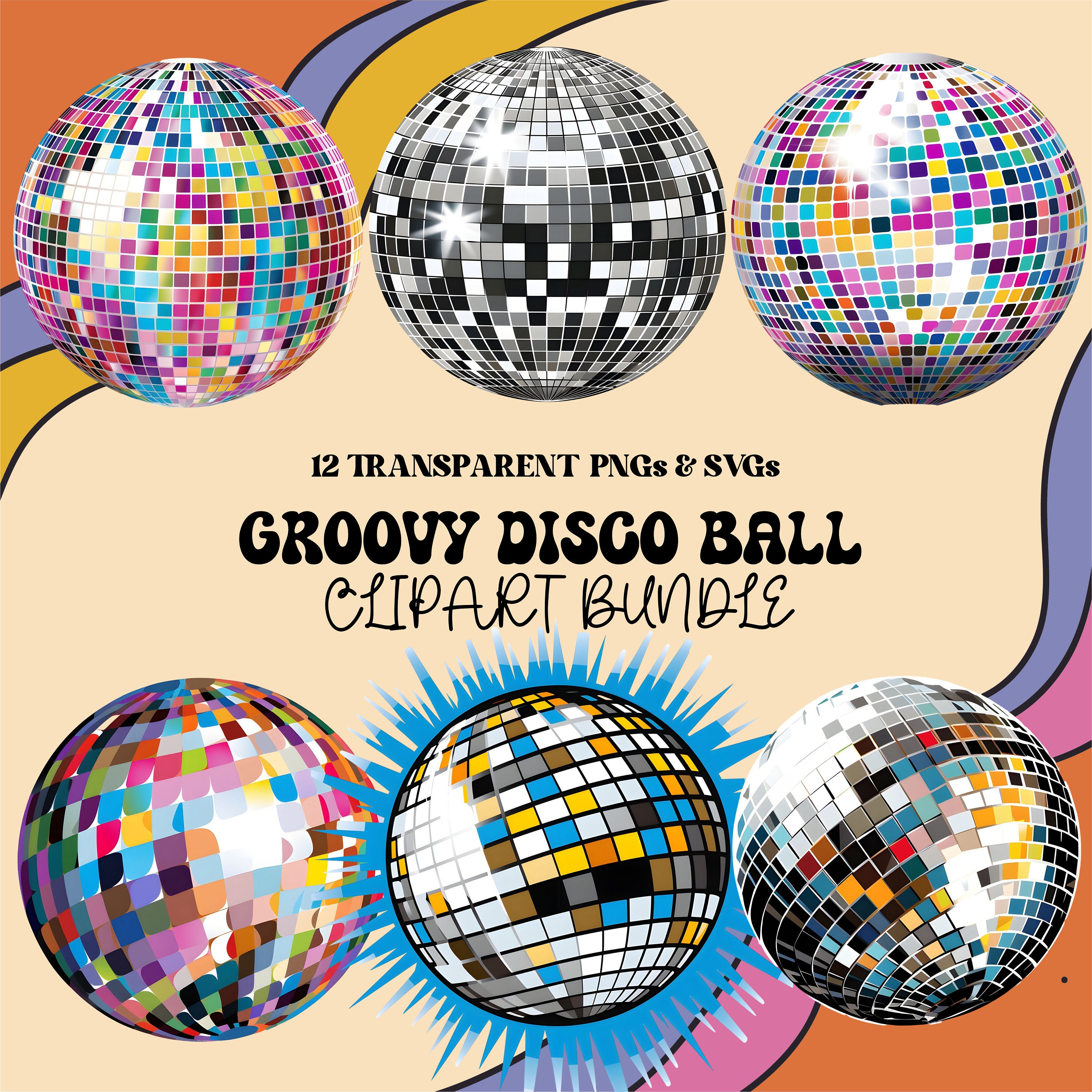 70s Disco Ball Clipart