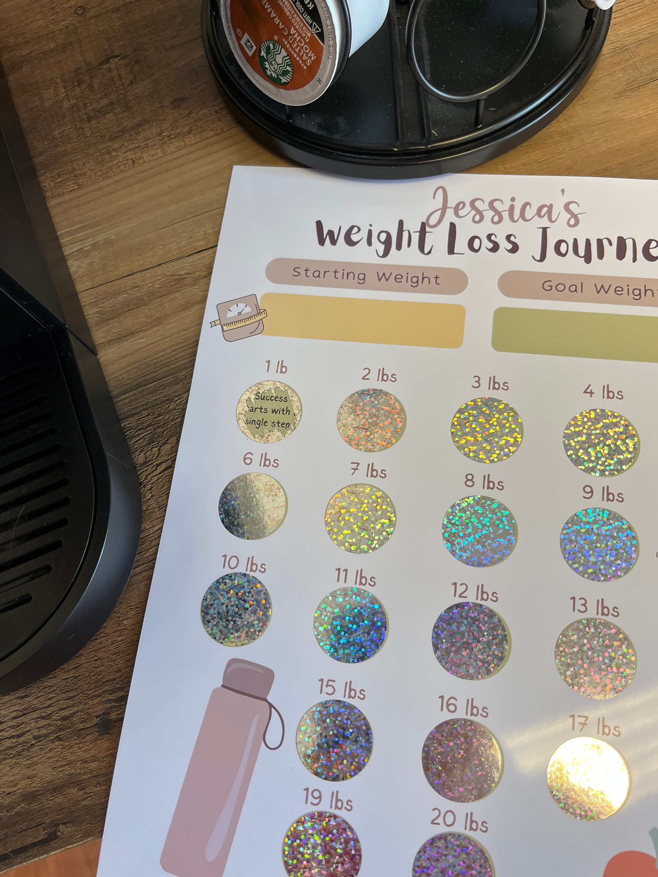 Scratch off Weight Loss Chart, Weight Loss Journey Poster, Motivational ...