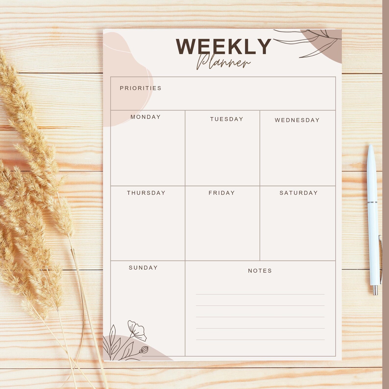Weekly Planner Printable Minimalist Weekly Schedule Weekly to Do List ...