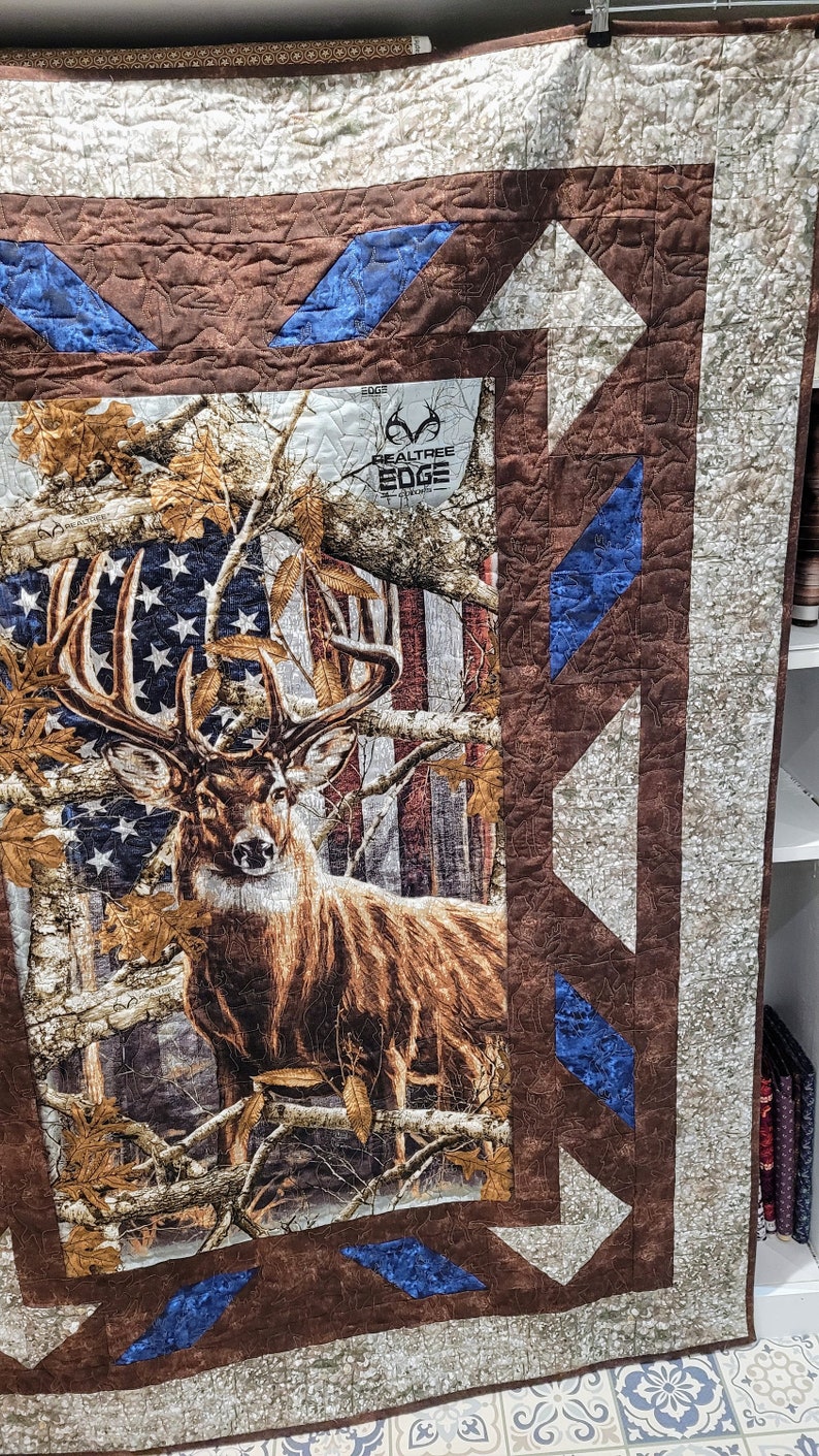 Patriotic Deer Quilt Lap Size Handmade - Etsy