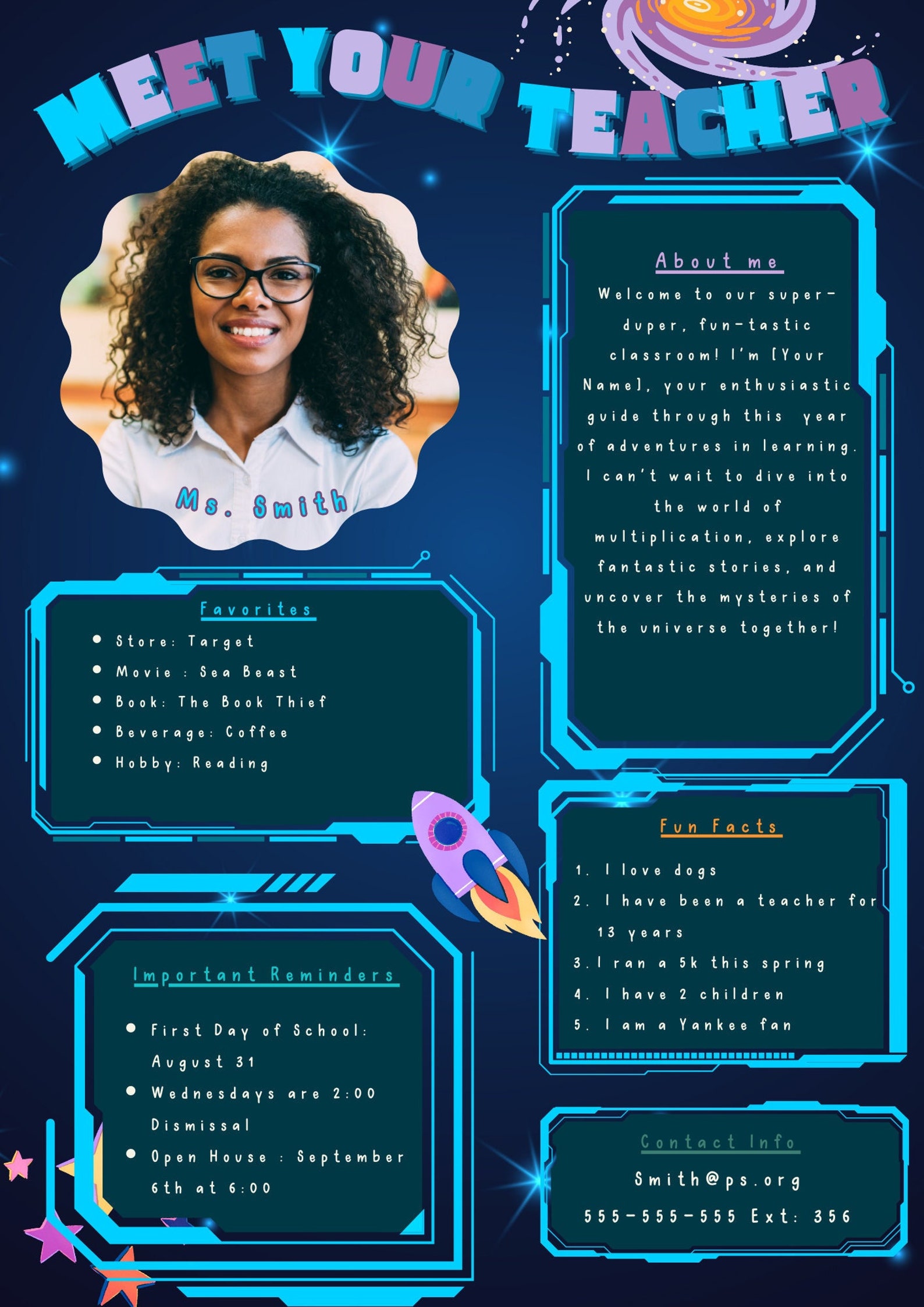 Meet Your Teacher Editable in Canva Template Digital Download - Etsy