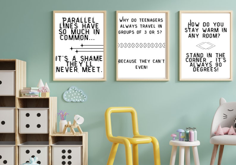 Funny Math Poster for the Classroom Digital Download Set of 6 ...