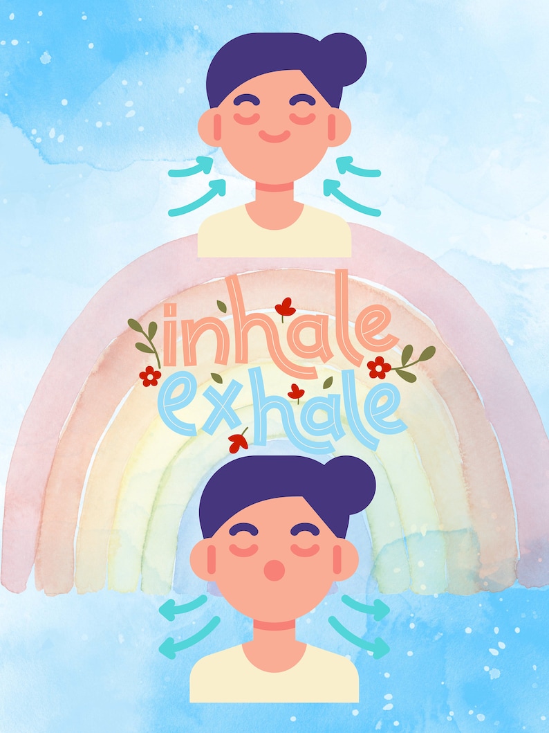 Calming Corner Posters Rainbow Theme Great for Elementary School and ...