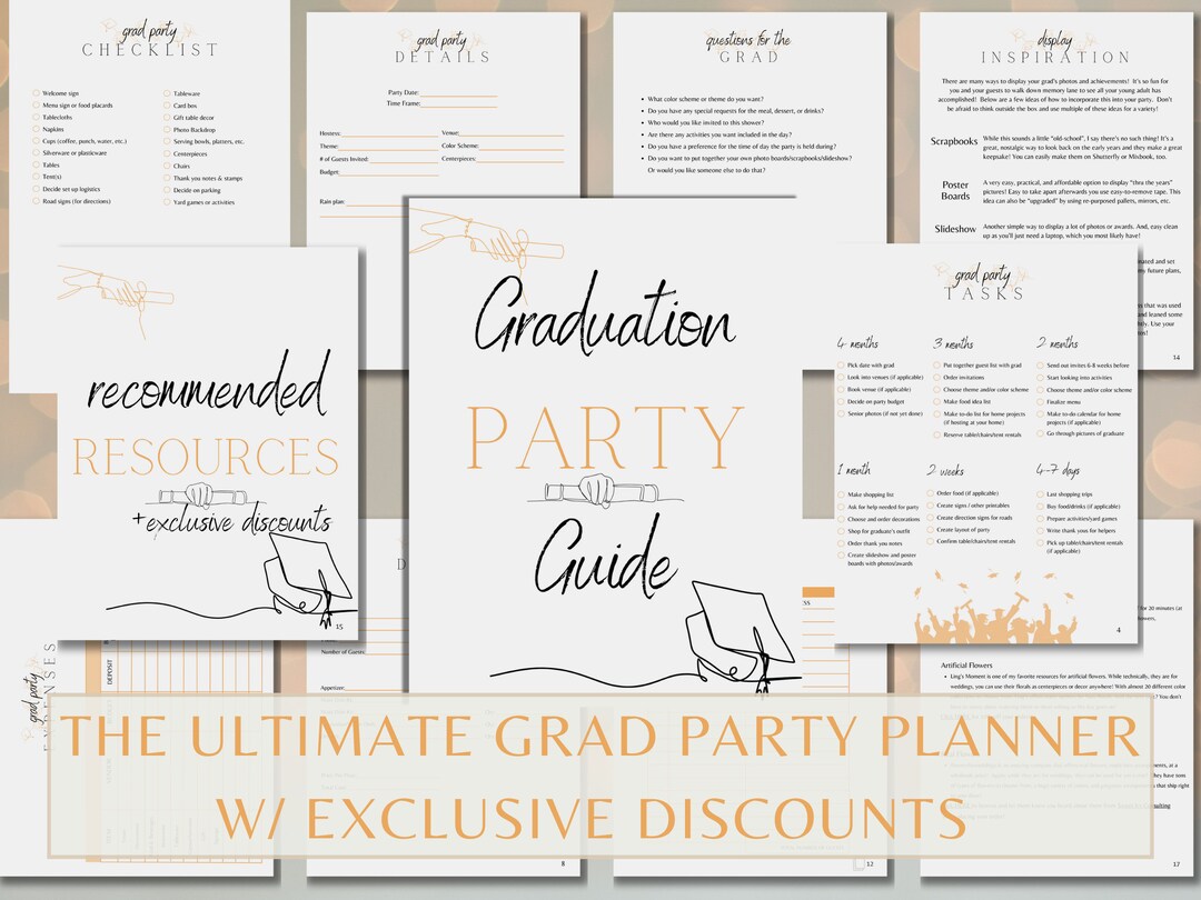 Graduation Party Planner for 2024 2025 2026 Graduates With Checklists ...