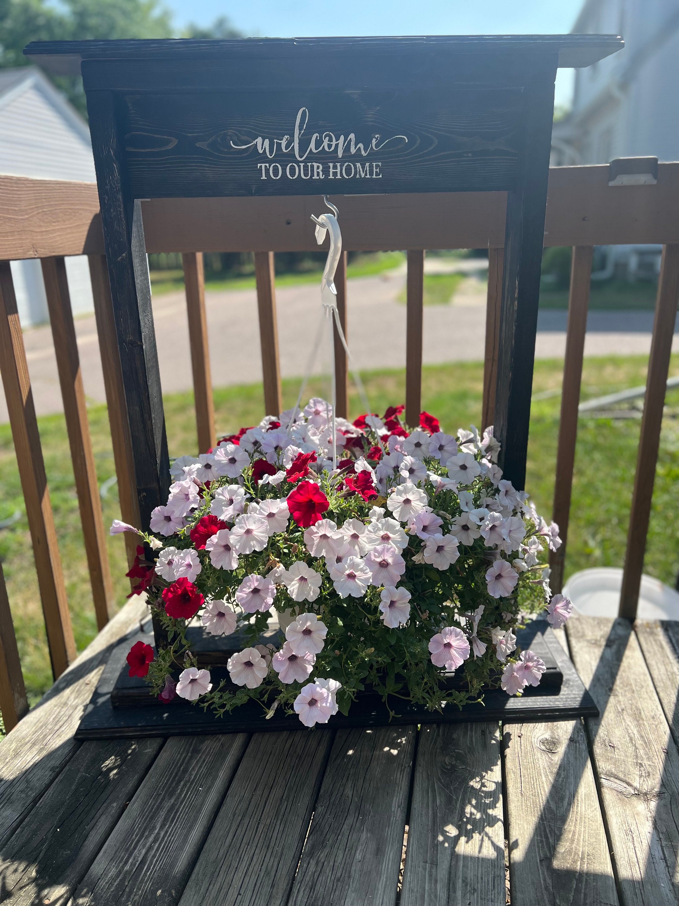 Wood Welcome Plant Stand - Etsy