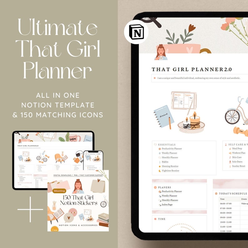 Notion All in One Life Planner / 2023-24 Notion Template - Etsy