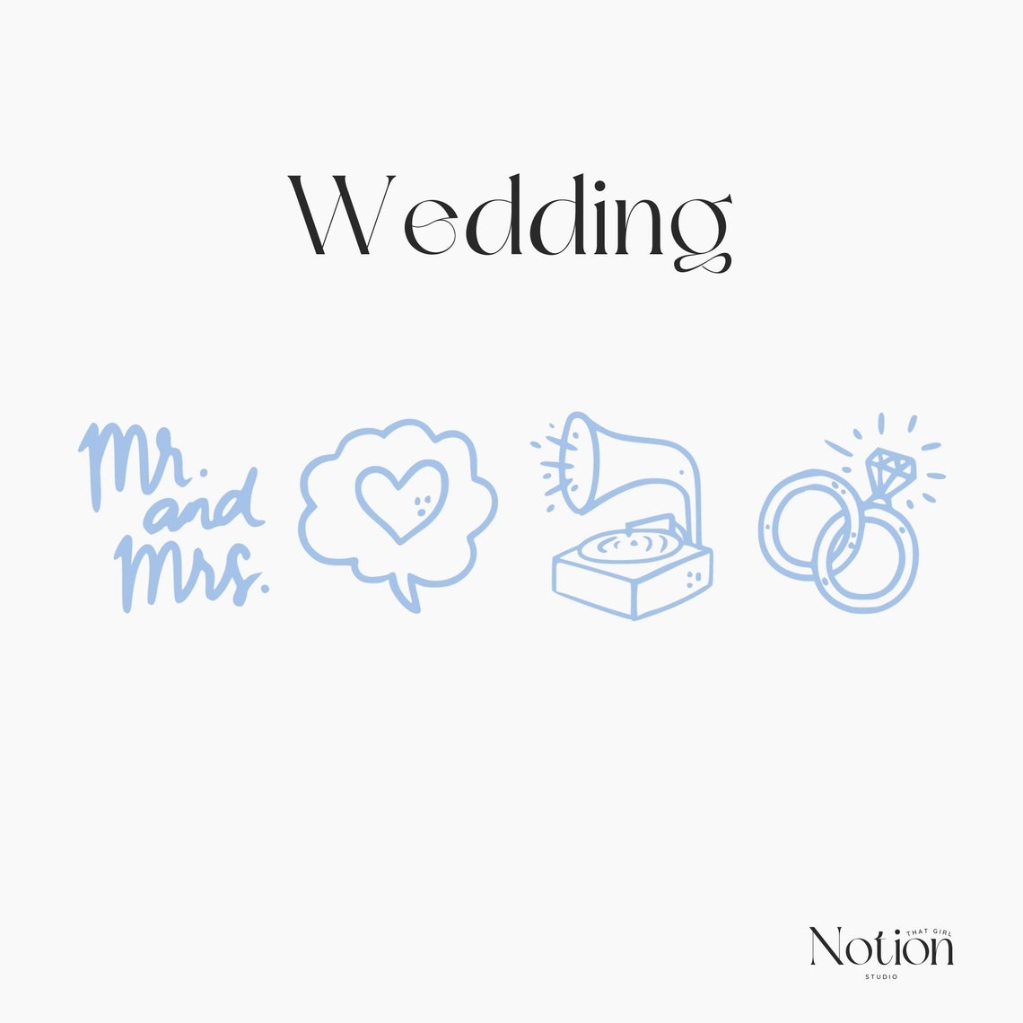 Notion Template Aesthetic Icons, Life Planner Stickers, Notion Template ...